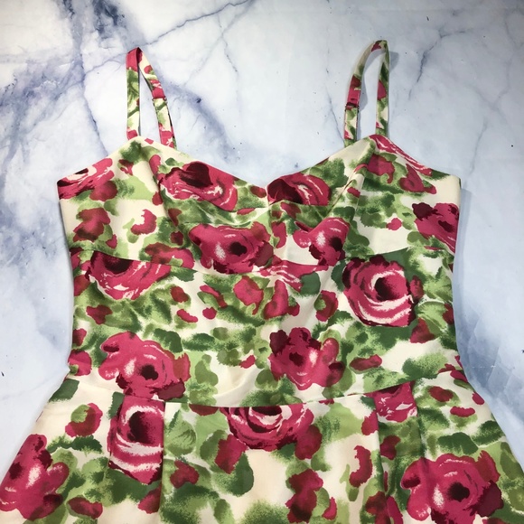 Anthropologie | Dresses | Anthropologie Tabitha Silk Rose Floral Dress ...